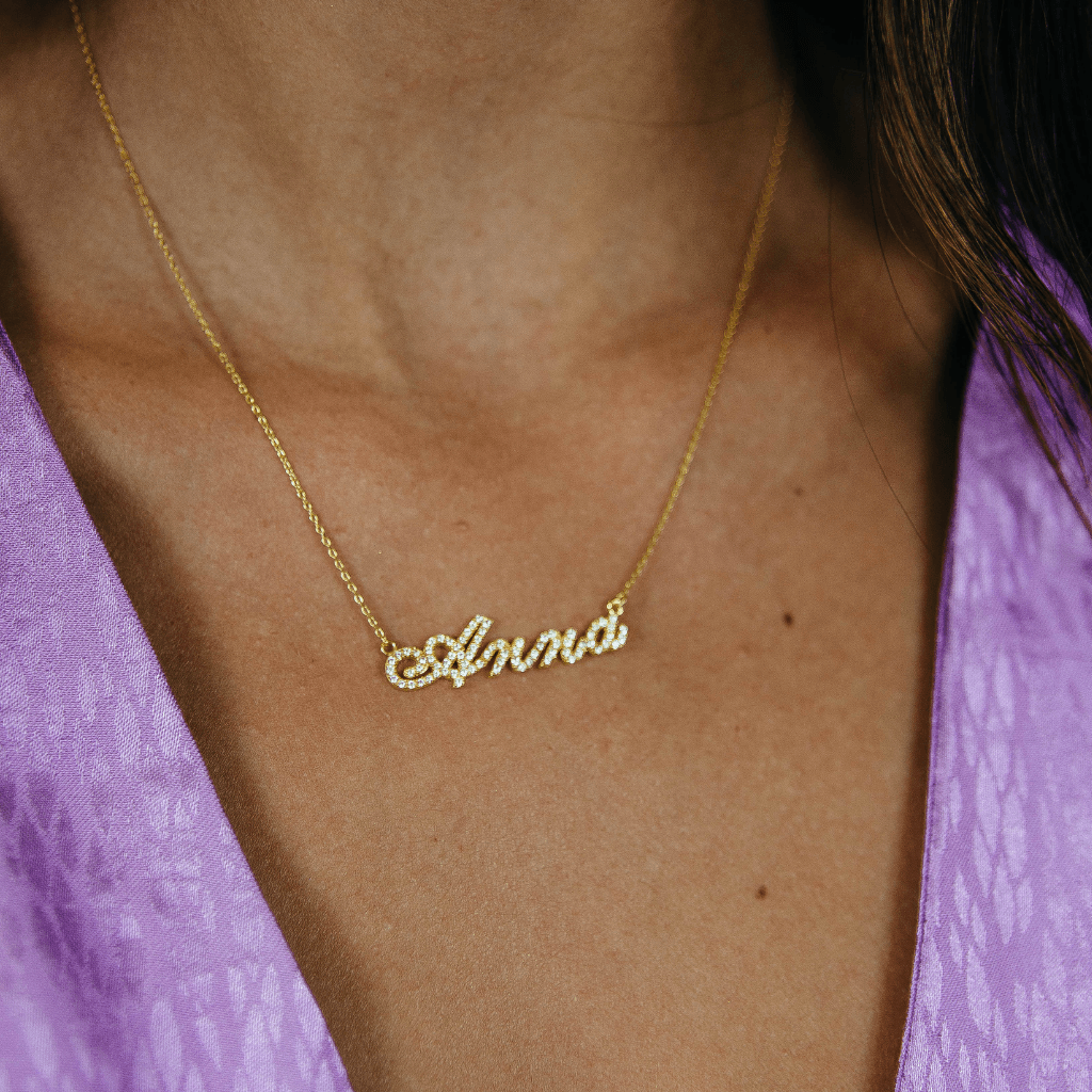 Sparkling Name Necklace – Anna Lou of London